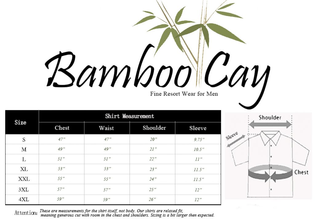 Bamboo Cay® Official Site — Size Guide